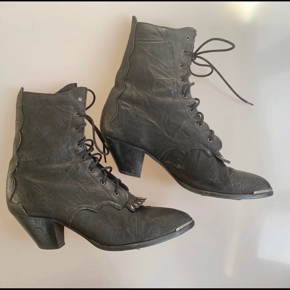 Shoes | Vintage Leather Kiltie Boots With Silver Details | Poshmark